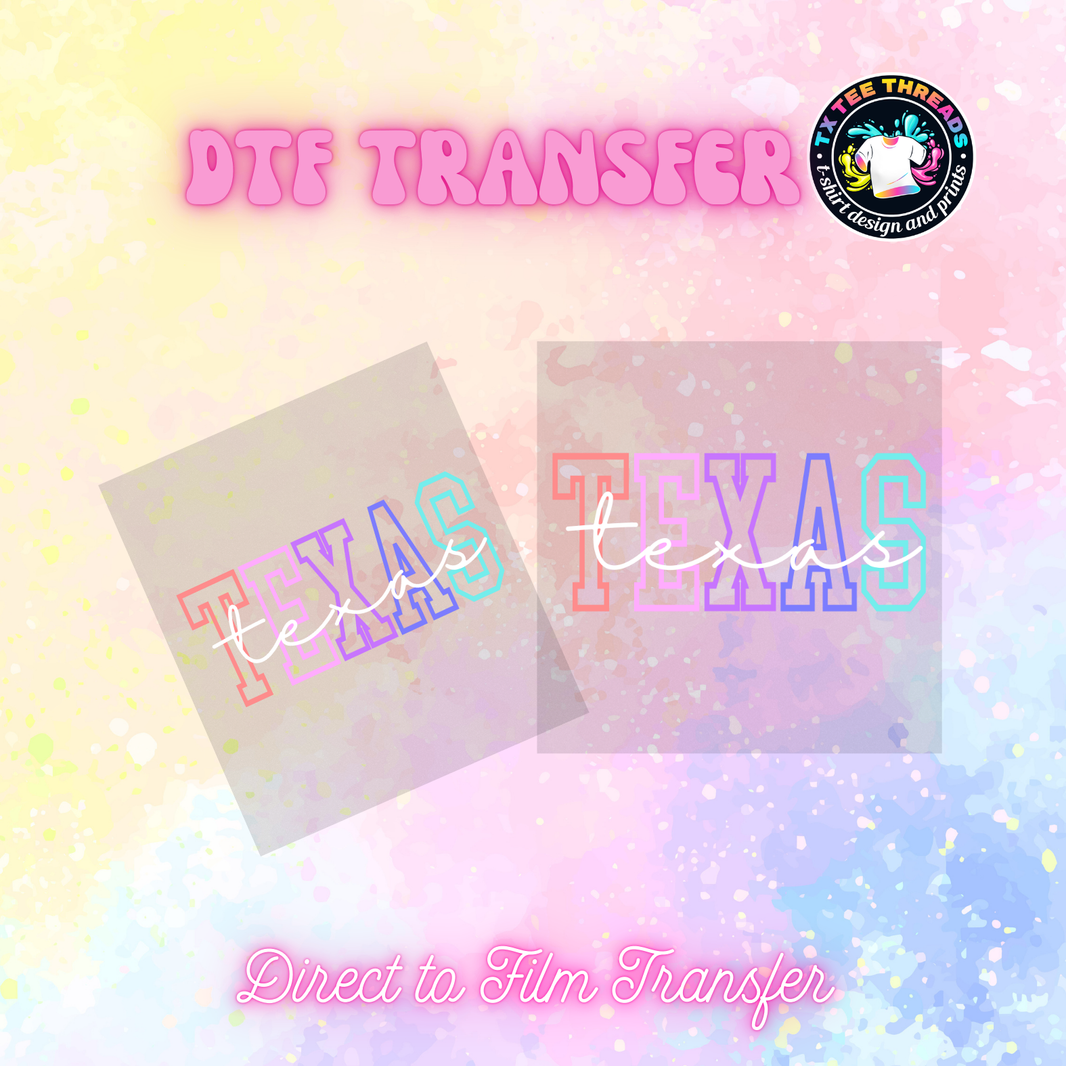 SINGLE DTF TRANSFER PRINTS – TX TEE THREADS