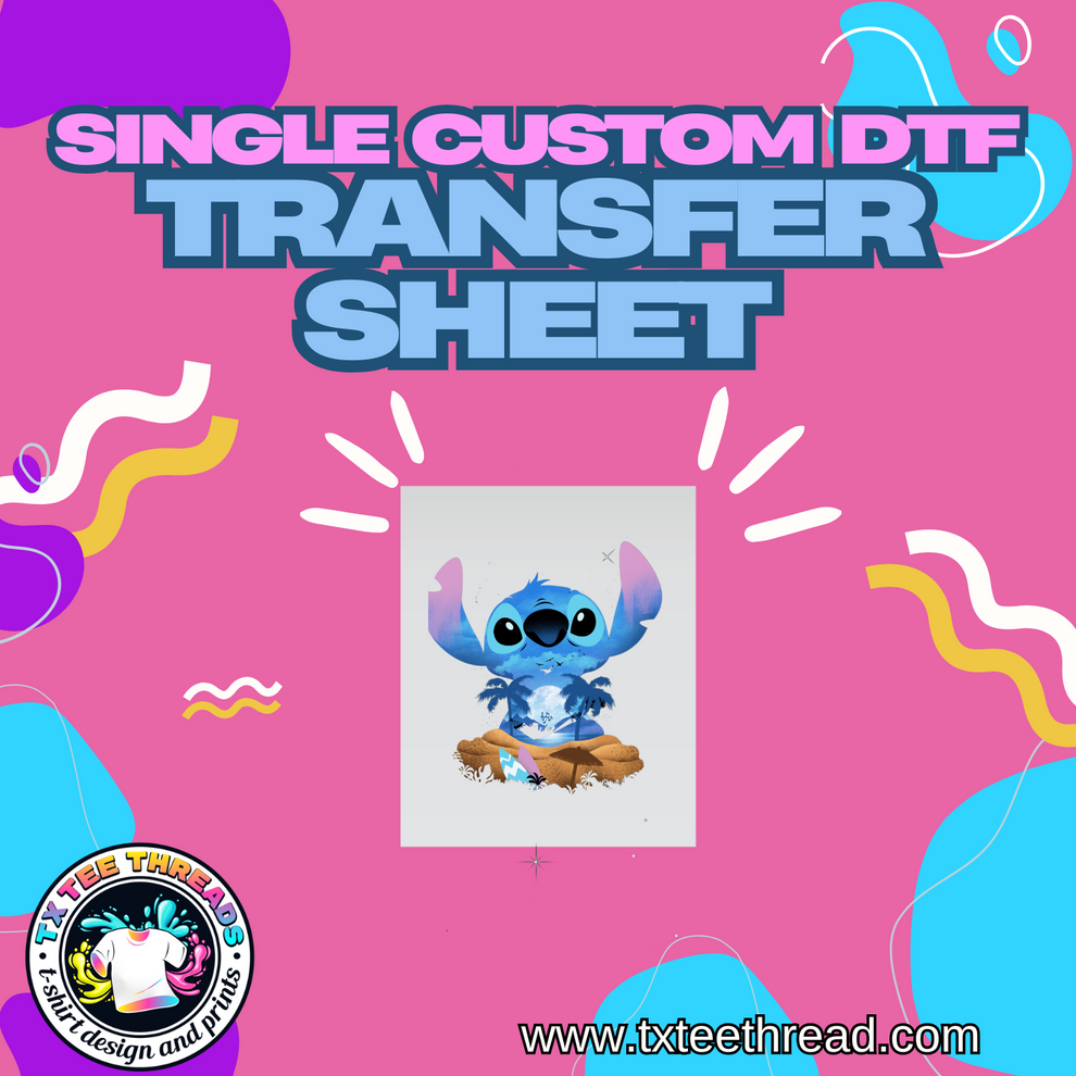 Custom Single DTF Transfer – TX TEE THREADS